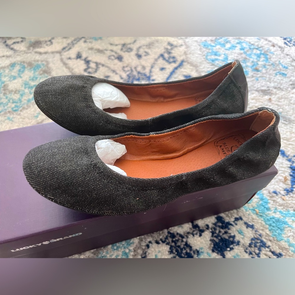 Lucky Brand Emmie Ballet Denim Flats - Gem